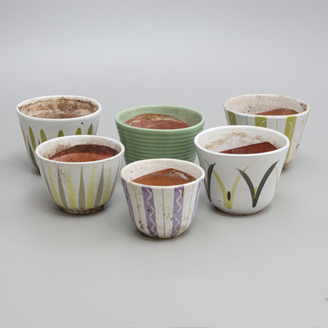 A set of 6 glazed ceramic outer liners, mid 20th century. Ceramics ...