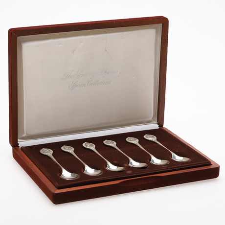 SPOONS, 6 pieces. Sterling Silver, “The Sovereign Queen's Spoon ...