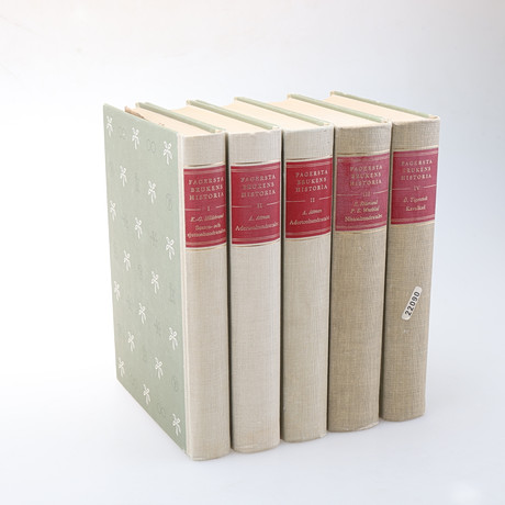 FAGERSTA BRUKENS HISTORIA, five tapes, Almqvist & Wiksells bokstryeri ...