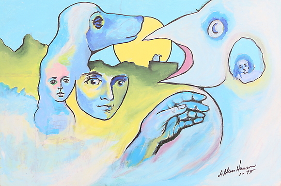 ALLAN HANSON. Figures, oil on canvas, signed, 1975. Art - Paintings ...
