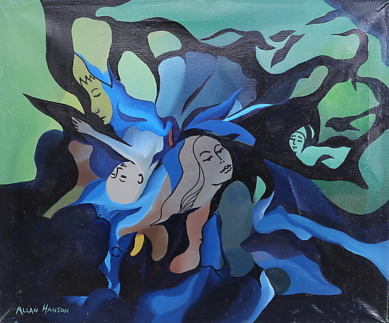 ALLAN HANSON. "The convergence", olja på duk, signerad. Konst - Måleri ...