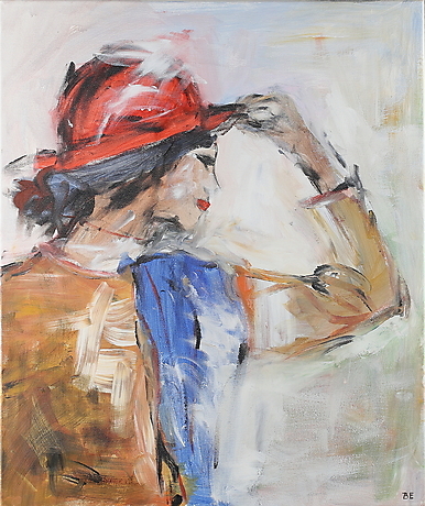 BARBRO ERIKSSON. Porträtt, 2 st, olja på duk, signerade BE. Konst ...