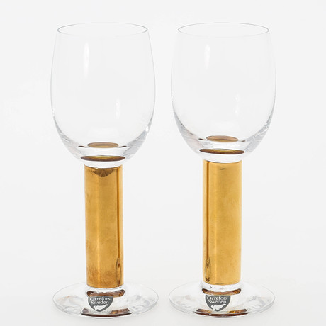 GUNNAR CYRÉN. strong wine glasses, one pair, Nobel, labelled and ...