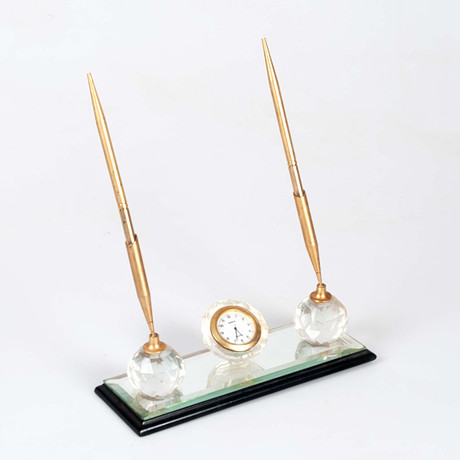 PENCIL STAND WITH CLOCK, later part of the 20th century. Clocks ...