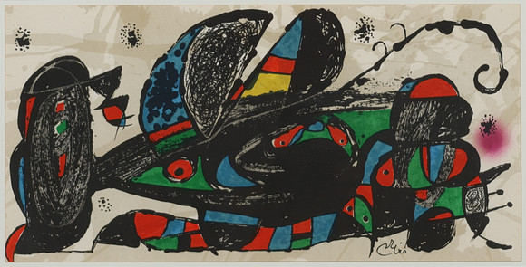 JOAN MIRO (1883-1983). Lithographic print, abstract composition on ...