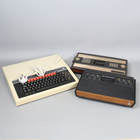 AN ATARI VIDEO COMPUTER SYSTEM, A BBC MICROCOMPUTER SYSTEM AND A MATTEL ...