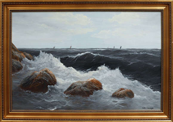 LARS NORBERG. “Burnings West Coast”, oil on canvas, signed. Art ...