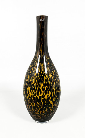 FLOOR VASE, glass, “Bottle lepard”, Fidrio Glass. Glass - Art glass ...