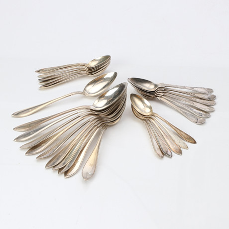 SKEDAR, 29 ST. Silver. Vikt ca 720 gram. 18-1900-tal. Silver & Metall ...