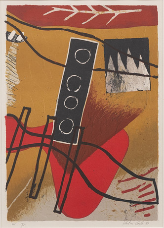 PONTUS CARLE. Composition, lithograph in colours, HC 13/25, signed and ...