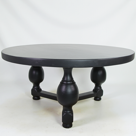 A round table, three connected legs, later repainted, 1930s/40s ...