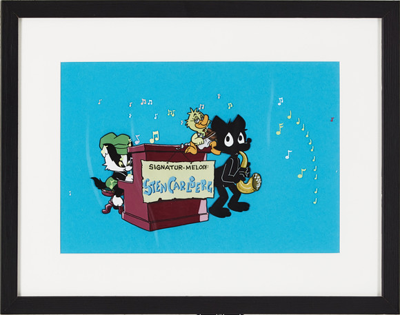 RUNE ANDRÉASSON. Bamse, vignette, hand-painted film cell from “Bamse ...