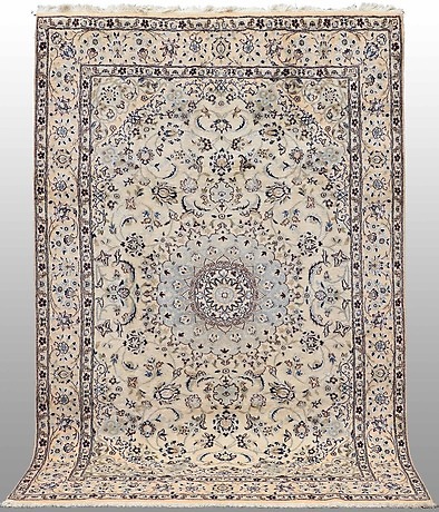MATTA, persisk, nain med silkesinslag, 290 x 195 cm. Mattor & Textil ...