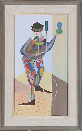 ADOLF OLSSON. Clown, oil on canvas, signed. Art - Paintings - Auctionet