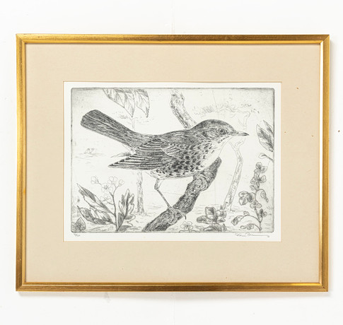 GÖRAN BRUNIUS. Etching, Snow Magpie, Signed and numbered 71/310. Art ...
