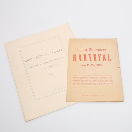 PROGRAM FOR THE LUNDS STUDENTS' CARNIVAL ON MAY 15, 1888, AND A POEM AT ...