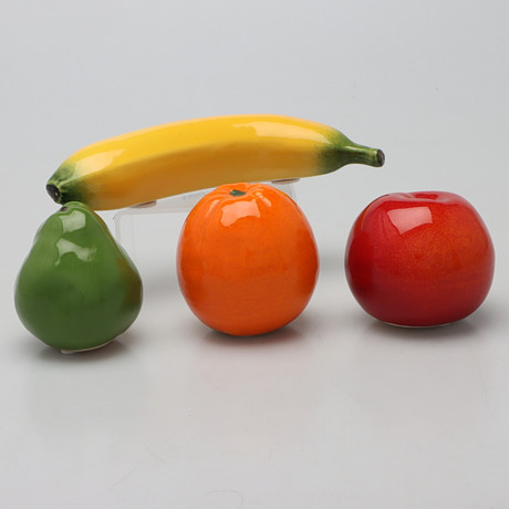 KARL ARTHUR FREDRIKSSON. Sculptures, 4 pieces, porcelain, fruits, KAF ...