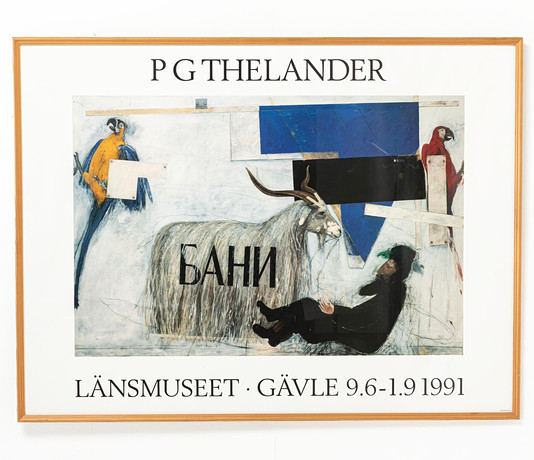PER GUNNAR THELANDER. Exhibition poster, Länsmuseet, Gävle 1991. Art ...