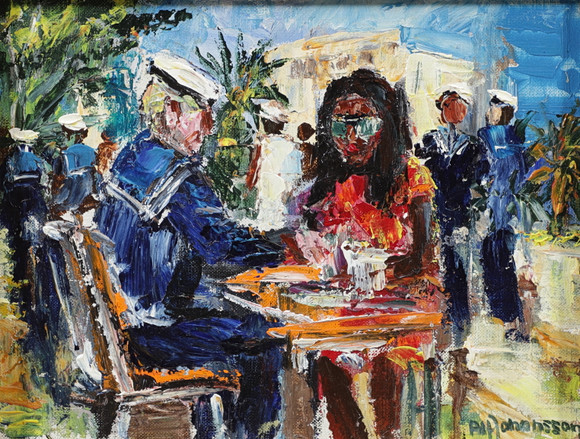 ALF JOHANSSON. “Fleet visit”, oil on canvas, signed. Art - Paintings ...