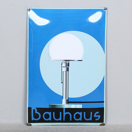 enamel sign/advertising sign, Bauhaus 'Bauhaus lamp WG24 by Wilhelm ...