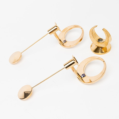 Wall candlesticks, 2 pcs, and a brass candlestick Arthur Pe, Kolbäck ...