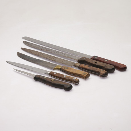 OLD KITCHEN KNIVES, 6 pcs, first half of the 20th century. Weapons ...