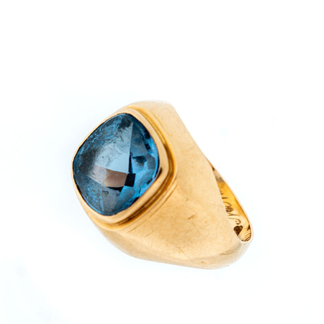 A SIGNET RING, 18K Gold, Studded with topaz, 20th century. Jewellery ...