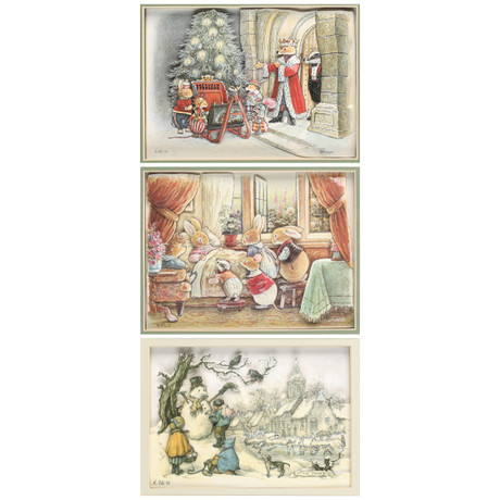 BRIAN PATERSON F. 1949 OG ANTON PIECK (1895-1987). EFTER. Tre inramade ...