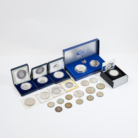 MYNT, 22 st., majoritet silvermynt, silverhalter mellan 0.400-0.925 ...