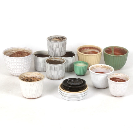 A set of 11 ceramic outer liners, including Upsala Ekeby. Bo Faience ...