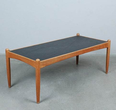 ERIC MERTHEN. Coffee table/Coffee table, model 'Admiral', oak, slate ...