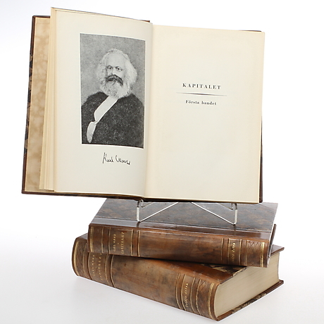 BOOKS, 3 volumes, "Capital", Karl Marx, in Swedish translation by ...