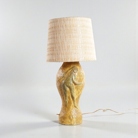 JENNY THIERSEN. Table lamp made of glazed stoneware. Signed at the ...