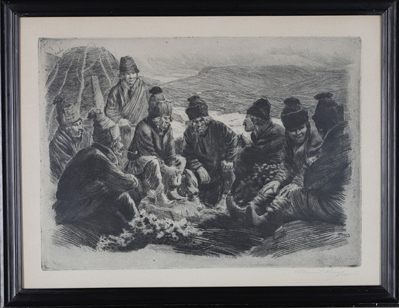 EMIL ÅBERG. Radierung, „Hinweise als Ratschlag“, signiert. Kunst ...