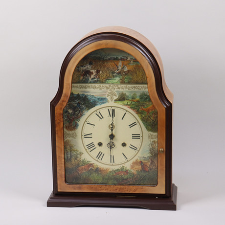 A Franklin Mint table clock, “The Hunting Bell” by Conrad Franz, 20th ...