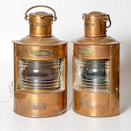 LANTERNOR, 1 par, barbord samt styrbord, Erik Olsson, Helsingborg ...