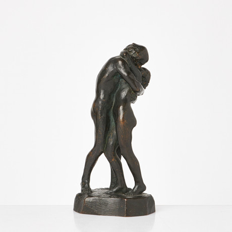 OTTO STRANDMAN. Figure scene, patinated bronze, Herman Bergman Art ...