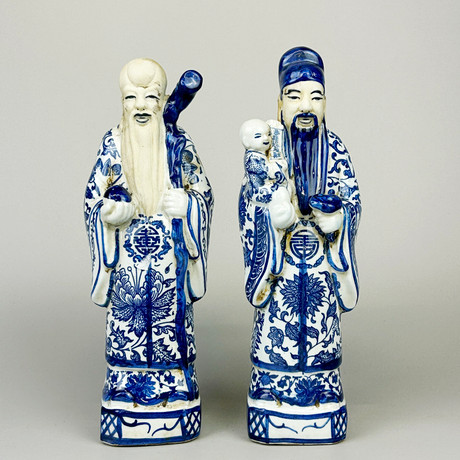CHINESE BLUE & WHITE PORCELAIN FIGURES. Ceramics & Porcelain - Oriental ...