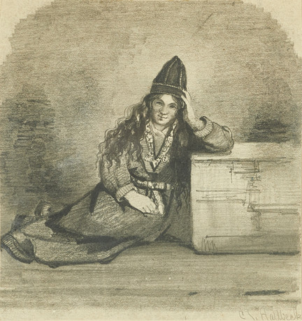 CARL HALLBECK (Göteborg 1826-1897 USA), Female - Lapland. Art ...