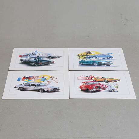 HERBERT MUDSAM. Prints, 4, Saab, signed in print. Art - Engravings ...