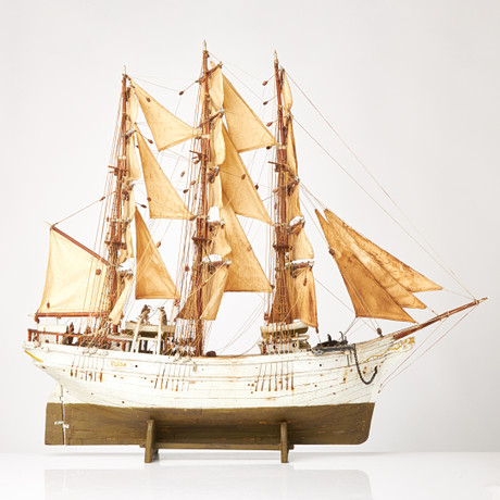 A ship model, first half of the 20th century, “Elida”, three-masted ...