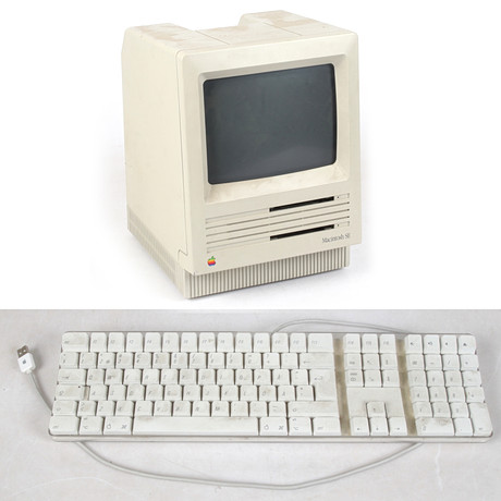 PC, Macintosh SE and keyboard Apple. Miscellaneous - Modern consumer ...