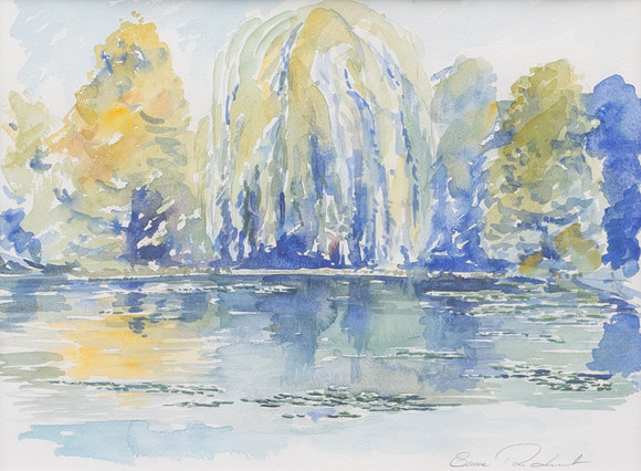 SUNE RUDNERT. Insjölandskap, akvarell, signerad. Konst - Måleri - Auctionet