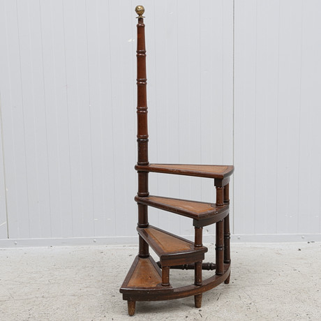 An English style library ladder, second half of the 20th century ...