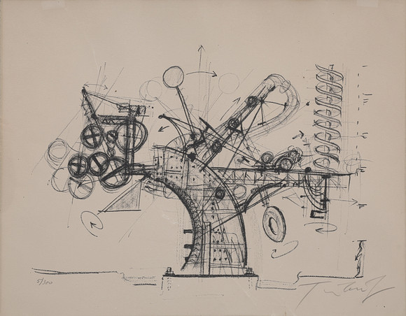 JEAN TINGUELY 1925-1991. LITOGRAFIA, ”CHAOS NO 1"; SIGNEERATTU JA ...