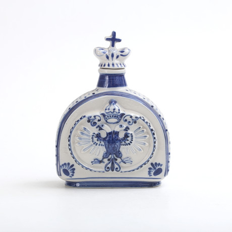 A bottle with a lid, ceramic, probably Gzhel, Soviet Union. Ceramics ...