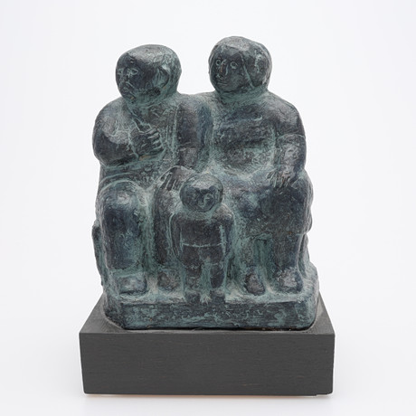 SVENROBERT LUNDQUIST. SCULPTURE, FAMILY PORTRAIT, PATINATED PLASTER ...