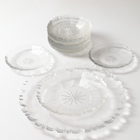 A 14-piece glass fruit set, early 20th century. Glass - Utility glass ...