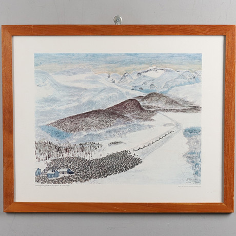 NILS NILSSON SKUM. EFTER. OFFSETTRYCK, "Vinterflyttning från Kebenekaisefjällen till Kalix ...