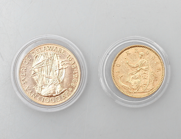 COMMEMORATIVE COINS and GOLD COINS, 21.6 - 22k gold, total weight ...
